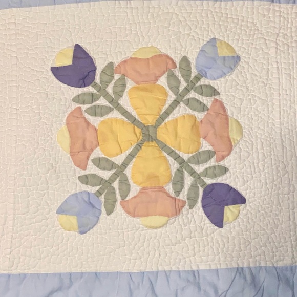PDK | Bedding | Vintage Pdk Tulip Puff Appliqu Hand Stitch Farmhouse ...